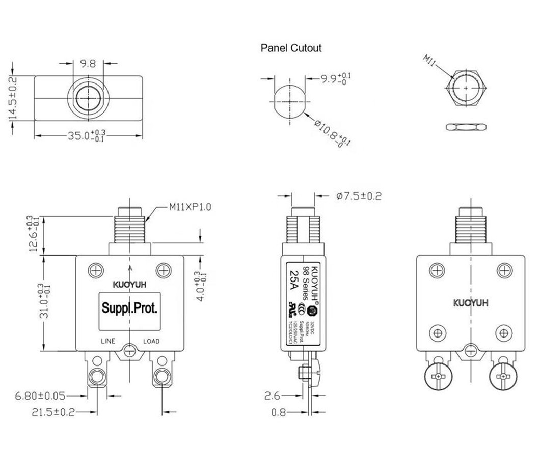 Automat Sikring, 3A, 98 series - KUOYUH 98-Series - LTS Shoppen