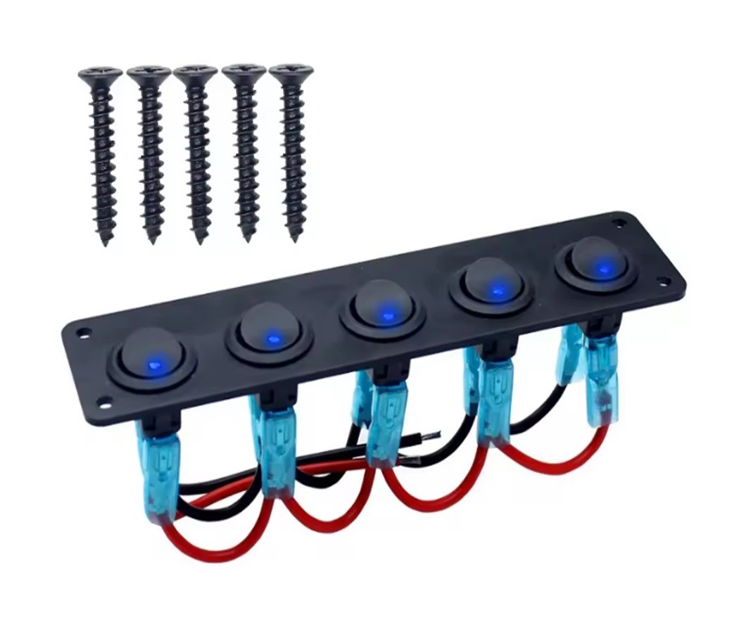 El Panel 12/24V 5 kontakter med lys - Panel - LTS Shoppen Lemvig